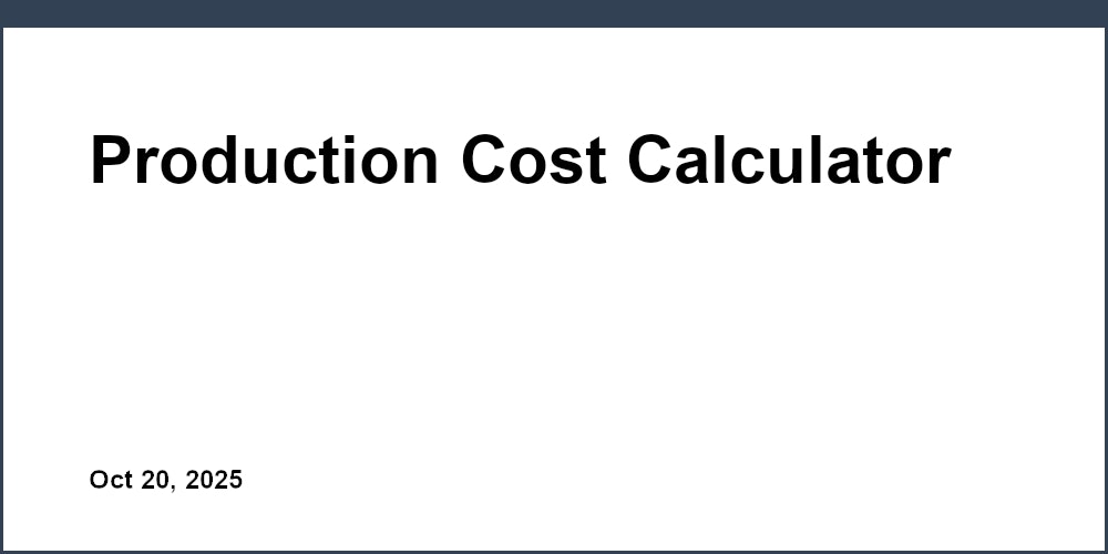 Production Cost Calculator - Procuzy | Cloud based ERP software for ...